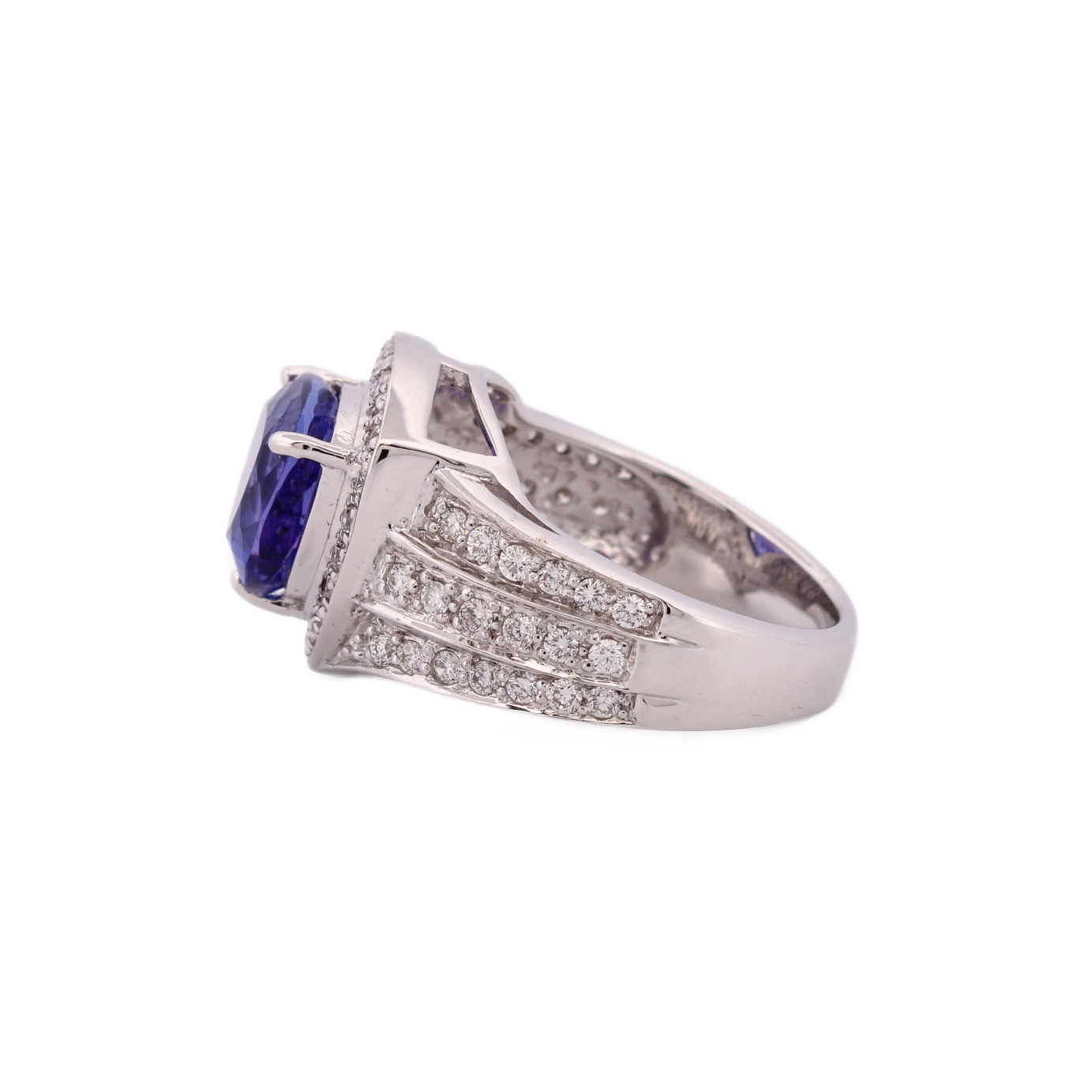 Pre-Owned 18ct White Gold Diamond & Tanzanite Cluster Ring | Mallards ...