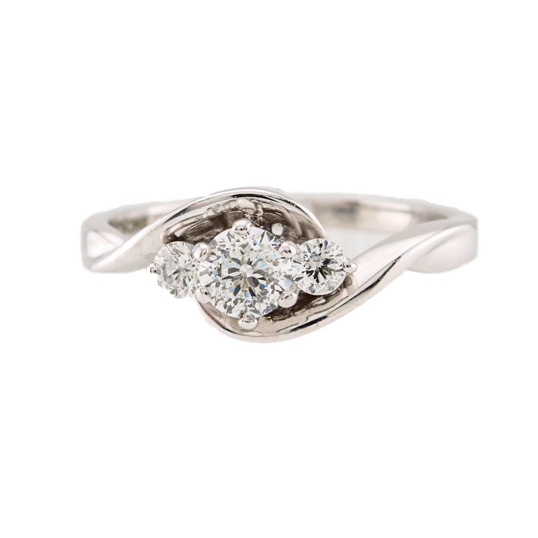 Palladium Diamond 3 Stone Ring 0.50ct Total | Mallards Jewellers