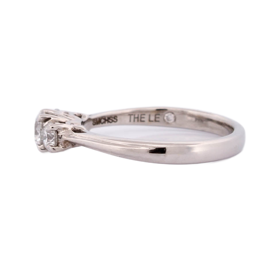 18ct White Gold Diamond 3 Stone Ring Total 0.77ct | Mallards Jewellers