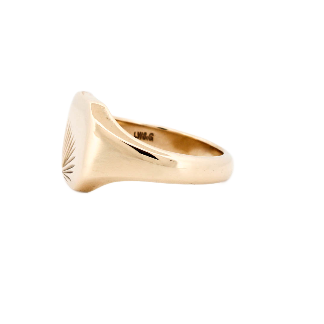 9ct Yellow Gold 'Sunray' Signet Ring | Mallards Jewellers